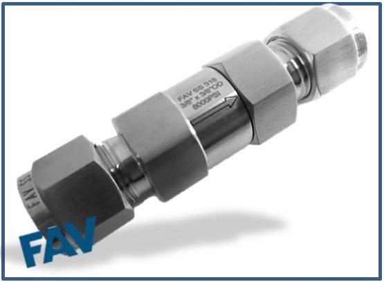 Check Valves with Tube Compression end on both side of Double Ferrule