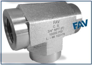 High Pressure Tee in 10000 psi , 700 Bars in NPT and BSP