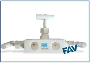 PTFE Manifold Valve 3 way - FAV Fittings and Valves