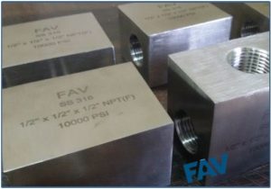 High Pressure Block Cross,10000 psi , 700 Bars in NPT and BSP