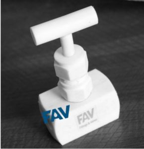 PTFE Needle Valves Manufacturer . Made completely from PTFE