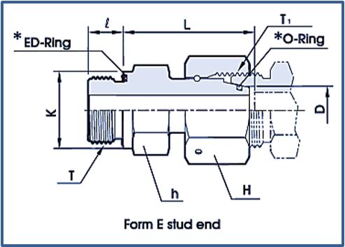 Swivel Adaptor with Cone and Ed Ring - FAV Fittings and Valves