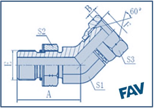 ORFS Fittings - SAE MALE WITH O-RING-BSP FEMALE 60º CONE