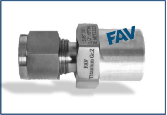 Titanium Male connector BW - FAV Fittings and Valves