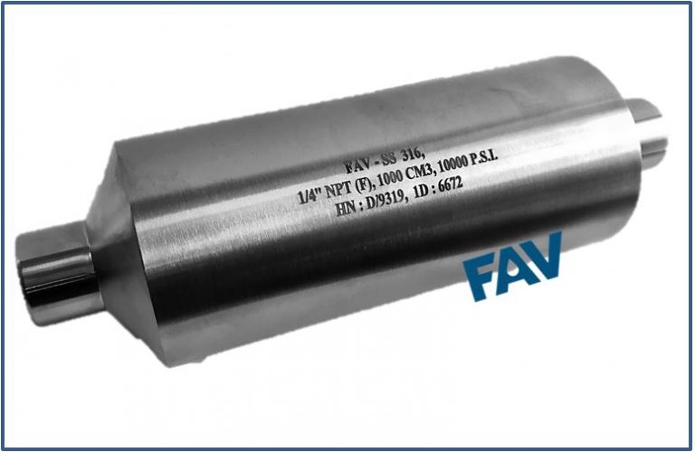 High Pressure Sample Cylinder - FAV Fittings and Valves