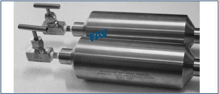 High Pressure Sample Cylinders - FAV Fittings and Valves