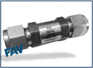 Check Valves with Tube Compression end on both side of Double Ferrule