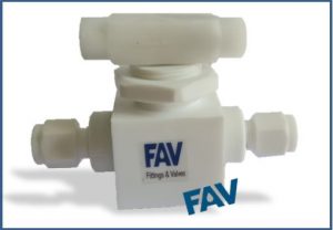 PTFE Ball Valve With Panel Mounting Nut - FAV Fittings and Valves